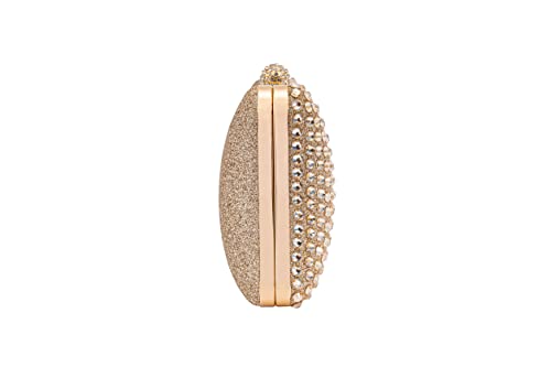 Mulian LilY Gold Evening Bags For Women Glitter Crystal Rhinestones Clutch Purse With Detachable Chain Strap M261