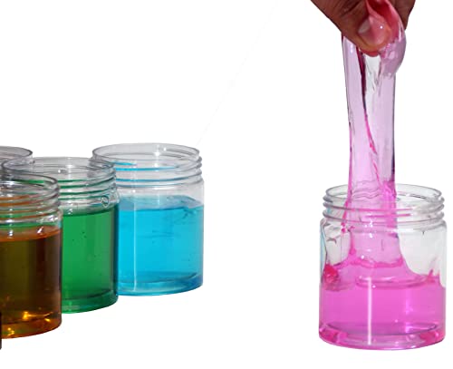 Hodooly 8 Pack 4 oz Empty Plastic Jars with Lids,Wide-mouth Clear Storage Containers, Empty Round Clear Plastic Jars with Lids and labels for Body Butter, Bath Salt, Slime and Beauty Products