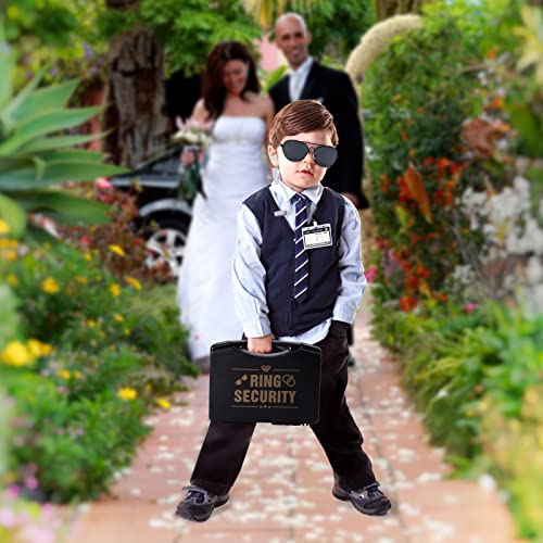 Keymall Ring Bearer Wedding Ring Security Box Include Special Agent ID Card Shades Ring Box For Kids Ring Bearer Proposal Gift (Set A)