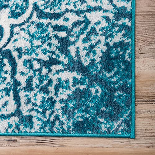 Rugs.com Monte Carlo Collection Rug β 6' x 9' Turquoise Medium Rug Perfect for Living Rooms, Large Dining Rooms, Open Floorplans