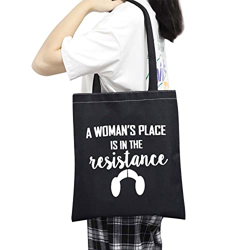 Feminist Tote Bag For Women A Woman's Place Is In The Resistance Feminist Theme Gift(place in resistance TGbl)