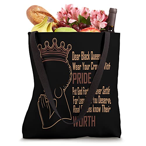 Black Queen Black History Month BLM Melanin Pride African Tote Bag