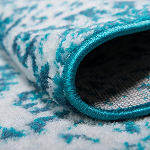 Rugs.com Monte Carlo Collection Rug β 6' x 9' Turquoise Medium Rug Perfect for Living Rooms, Large Dining Rooms, Open Floorplans