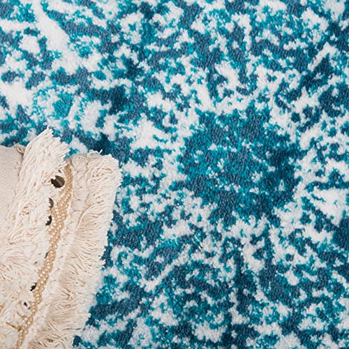 Rugs.com Monte Carlo Collection Rug β 6' x 9' Turquoise Medium Rug Perfect for Living Rooms, Large Dining Rooms, Open Floorplans