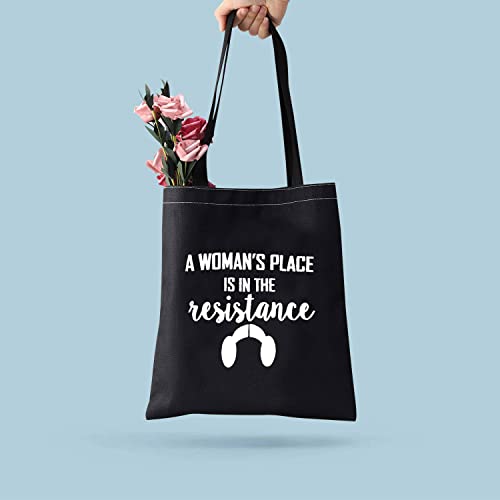 Feminist Tote Bag For Women A Woman's Place Is In The Resistance Feminist Theme Gift(place in resistance TGbl)