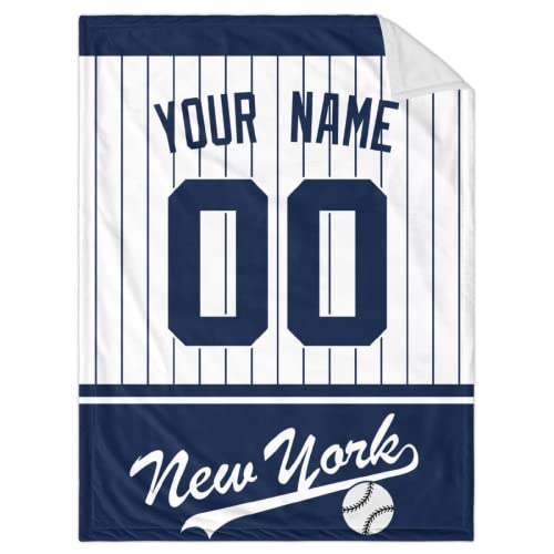 ANTKING New York Blanket Throw Blanket Custom Any Name and Any Number Gifts for Men Women Baby