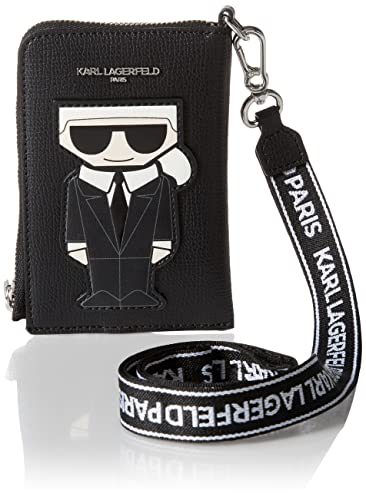 Karl Lagerfeld Paris womens Maybelle Slg Wristlet Wrislet handbag, Black/Black Multi Amour, One Size US