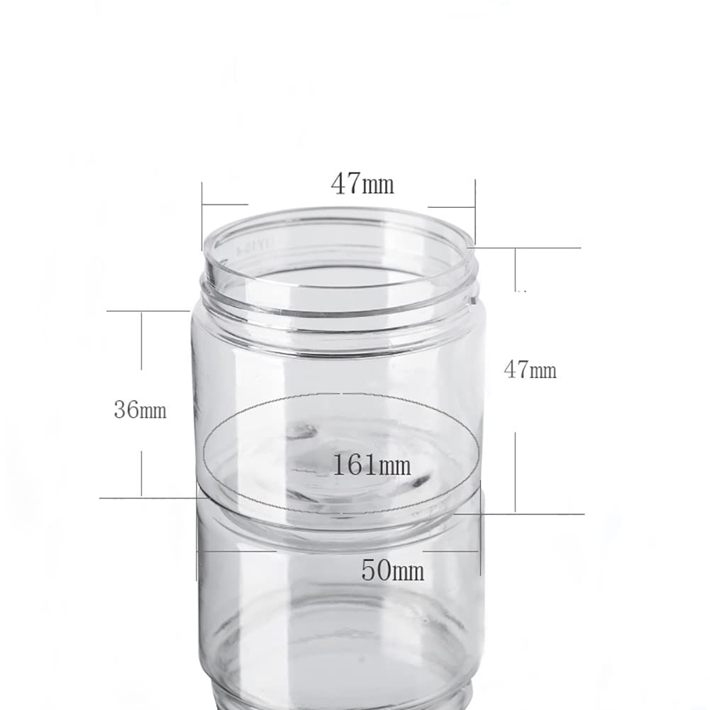 UUYYEO 6 Pcs 60ml Clear Plastic Pots Jars Containers with Lid Clear Slime Storage Favor Jars Empty Cosmetic Containers for Lotion Eye Shadow Creams Clear