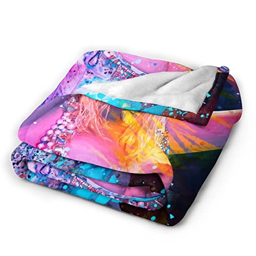 Wjikan Nicki Rapper Minaj Super Soft Micro Fleece Blanket Home Decoration Warm Flannel Blanket 80x60 Black