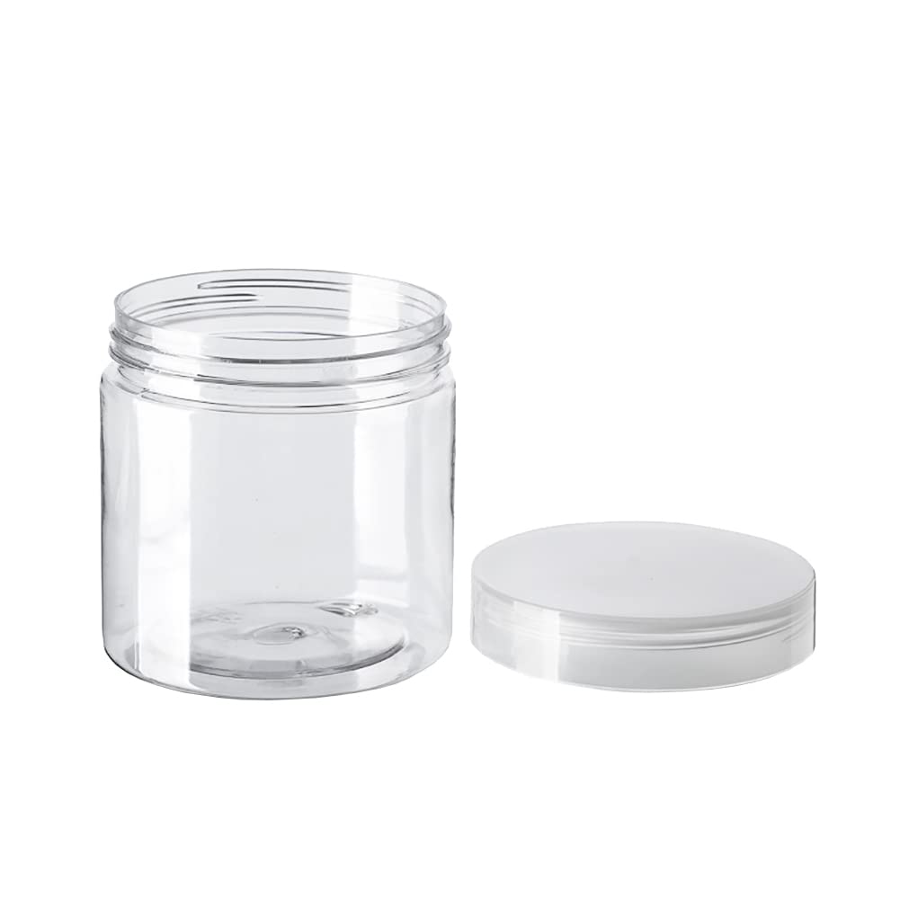 UUYYEO 6 Pcs 60ml Clear Plastic Pots Jars Containers with Lid Clear Slime Storage Favor Jars Empty Cosmetic Containers for Lotion Eye Shadow Creams Clear