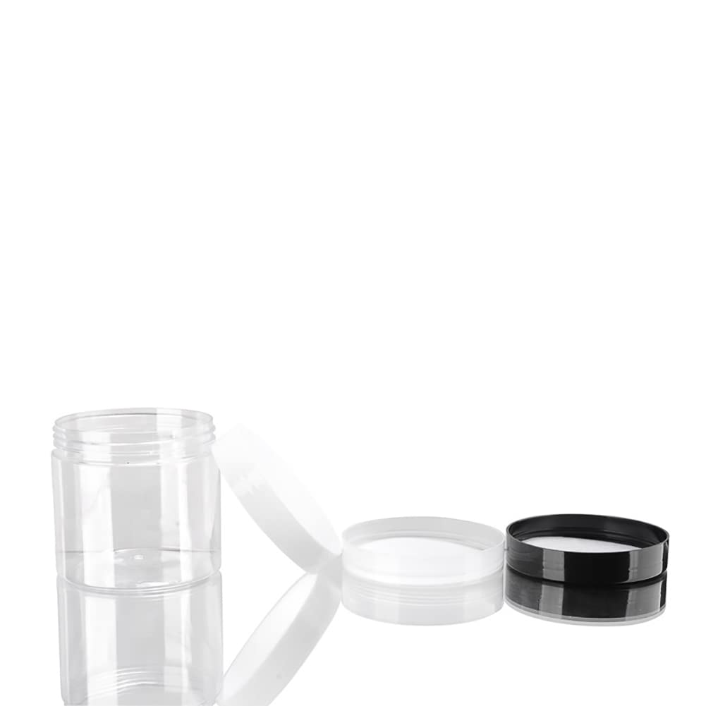 UUYYEO 6 Pcs 60ml Clear Plastic Pots Jars Containers with Lid Clear Slime Storage Favor Jars Empty Cosmetic Containers for Lotion Eye Shadow Creams Clear