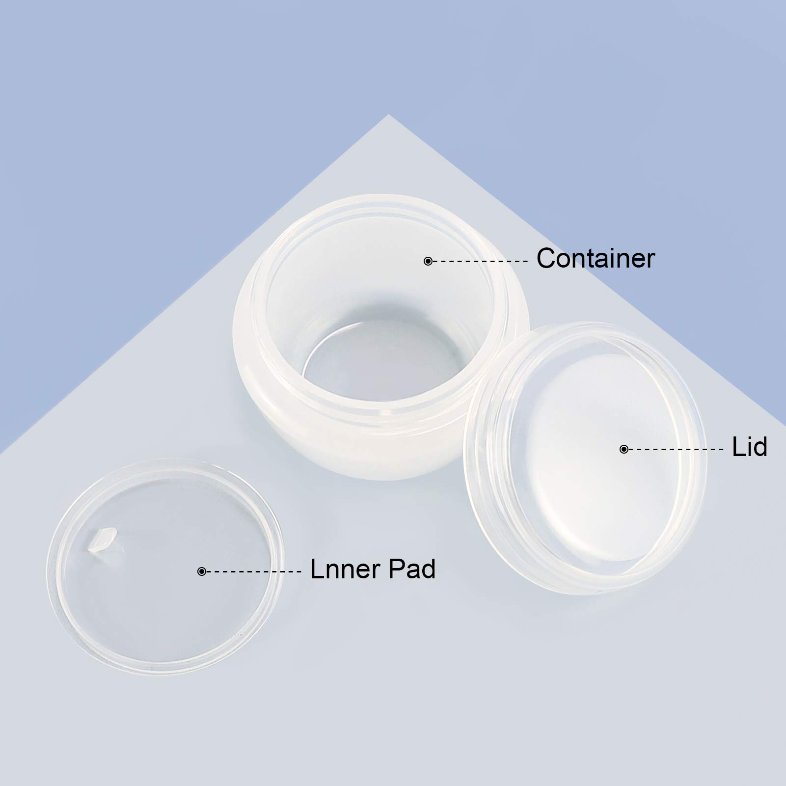 LONGWAY 1 Oz (30ML) Little Plastic Jars with Lids and Inner Liners | Empty Lotion Containers/Travel Cream Containers - for Salves,Lotions and Creams, Cosmetic Jars & BPA Free (Pack of 12, Clear)
