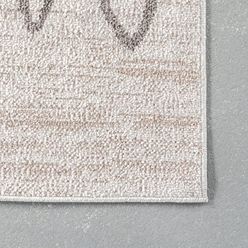 nuLOOM Miriam Machine Washable Geometric Diamond Area Rug, 8' x 10', Beige