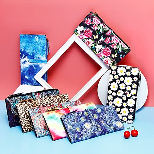YOUBDM Slim Wallets for Women Credit Card Holder RFID Bifold Clutch Wallets Checkbook with Zipper Pocket