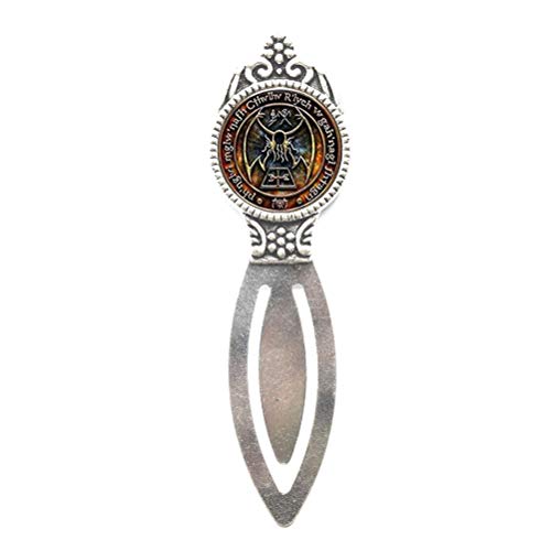 New Cthulhu R'lyeh Sigil Bookmarker Inspired by H.P. Lovecraft Bookmarker Bookmark Glass Photo cabochon Bookmark,PU341 (Silver)