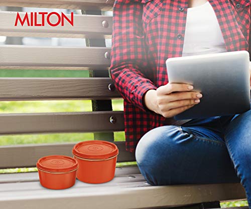 MILTON Bento lunch Box For School And Work - Stainless Steel Leak Proof Bento Box for Kids And Adults - Microwave Safe Meal Prep Container Set of 3 - Red
