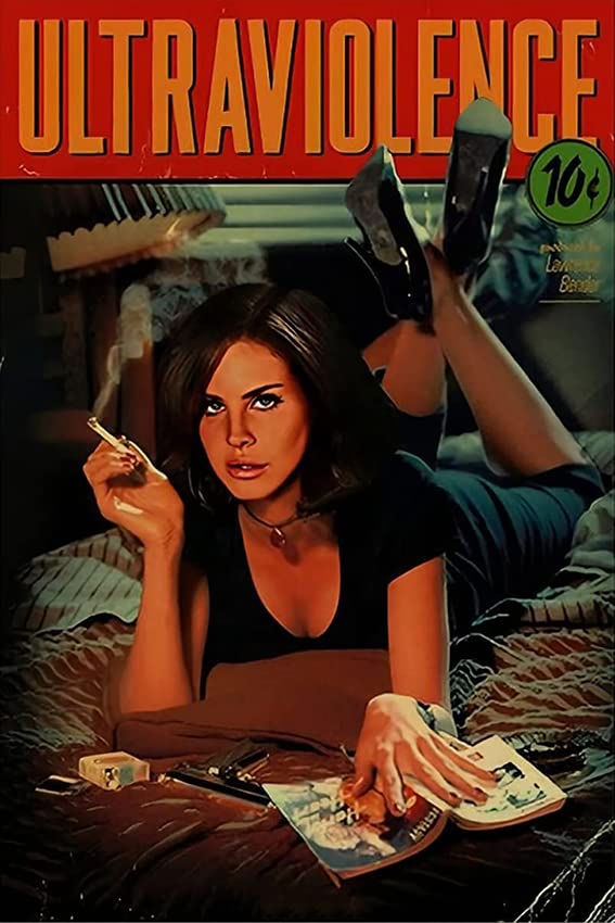 Lana Posters Del Rey Album Cover Music vintage Posters for Room Aesthetic Decorative Painting Canvas Wall Art Living Room Posters Bedroom Painting 12x18inch(30x45cm)