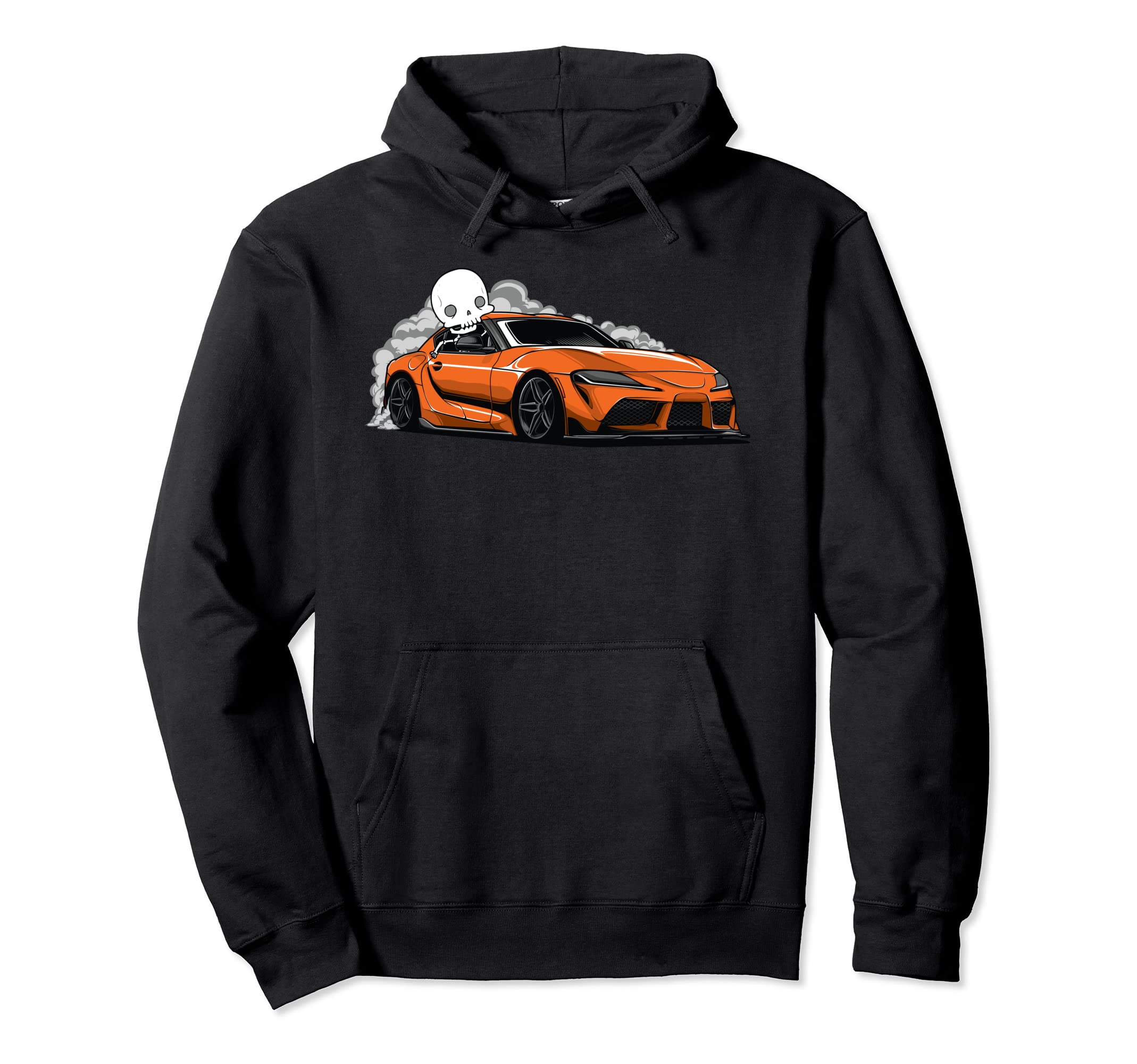 Spooky Halloween JDM MK5 GR Supra Skeleton Illustrated Pullover Hoodie