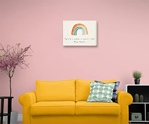 EZOSUN Try to be a rainbow in someone's cloud Inspirational qoute, Motivational canvas Wall Art print for Home Studio Office Decor. Gift for Kids Girl ,11.5X15