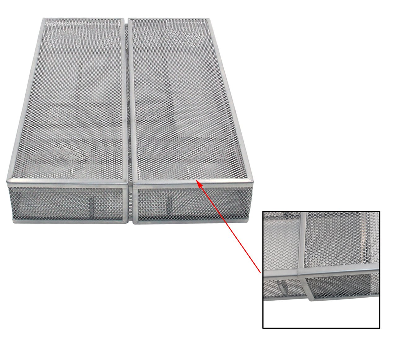 TQVAI Expandable Kitchen Drawer Organizer, 8+2 Compartments Mesh Silverware Utensils Holder, Adjustable Cutlery Flatware Tray, Silver