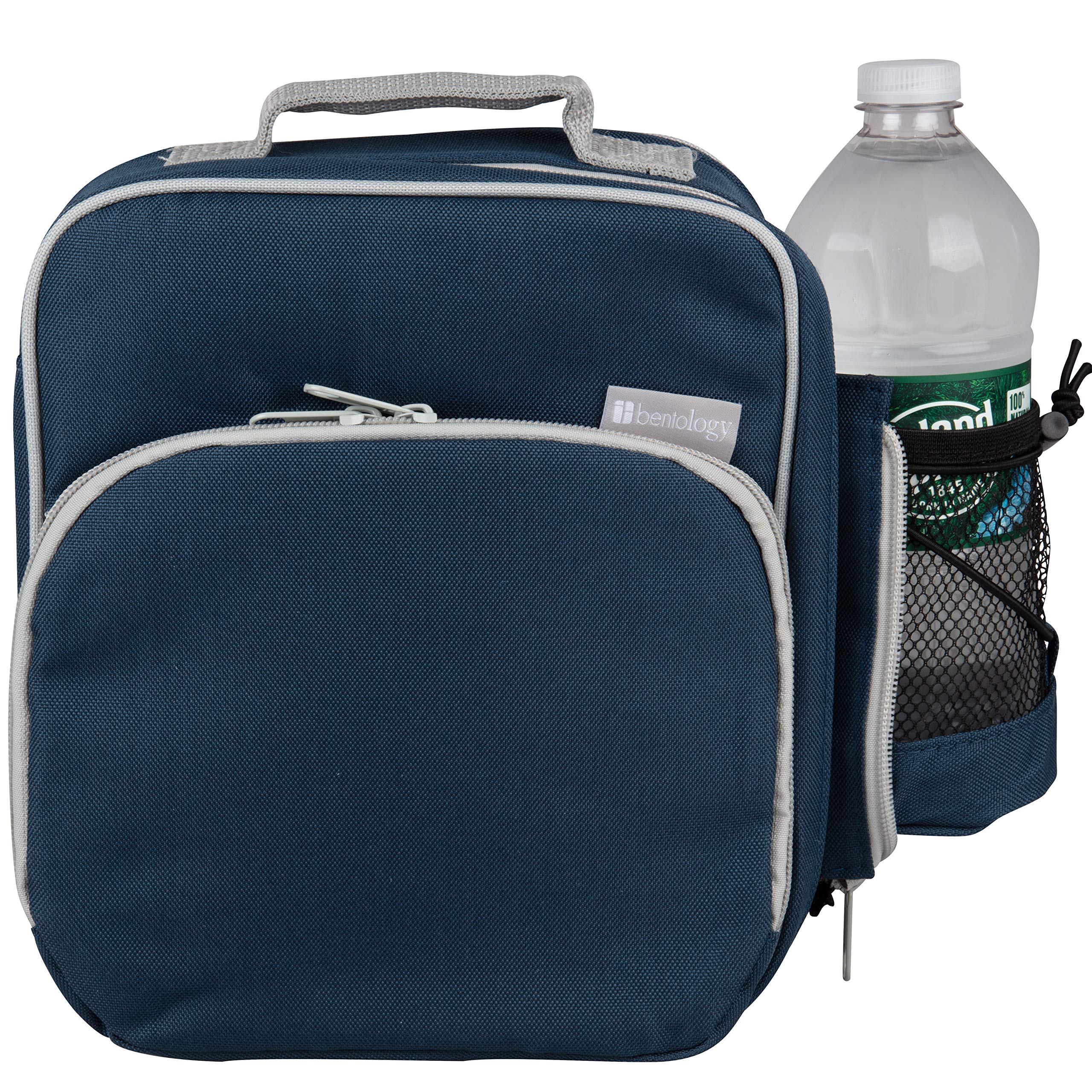 Bentology Lunch Bag and Box Set for Boys, 9 Pieces Total - Kids Insulated Lunchbox Tote, Bento Box, 5 Containers and Ice Pack - Midnight