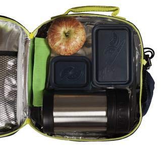 Bentology Lunch Bag and Box Set for Boys, 9 Pieces Total - Kids Insulated Lunchbox Tote, Bento Box, 5 Containers and Ice Pack - Midnight