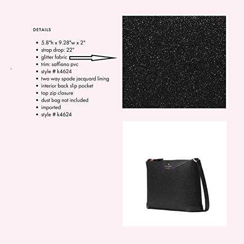 kate spade purse handbag crossbody Shimmy glitter (One size, Crossbody-Black)