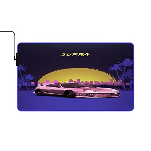 Anime Vaporwave Supra JDM Car Mouse Pad Gaming Mouse Pad RGB Laptop USB Illuminated LED Home Office Accessories Desk Pad