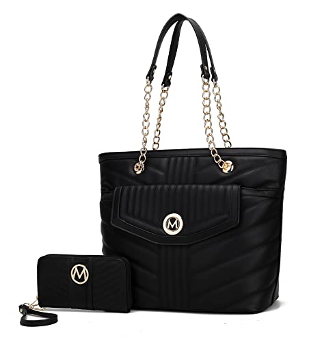 MKF Collection Tote & Wristlet Wallet for Women - Designer Handbag Shoulder Bag - Top-handle Purse