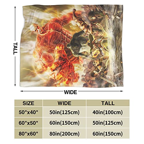 Anime Throw Blanket Levi Ackerman Throw Blanket Ultra-Soft Flannel Blanket