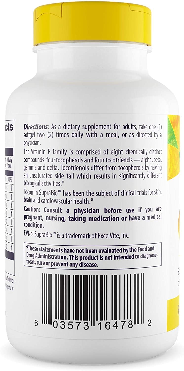 Healthy Origins Tocomin SupraBio (Tocotrienols), 50 mg - Supports Heart Health & Cardiovascular System - Tocotrienol & Vitamin E Supplement - Gluten-Free Skin Support - 150 Softgels