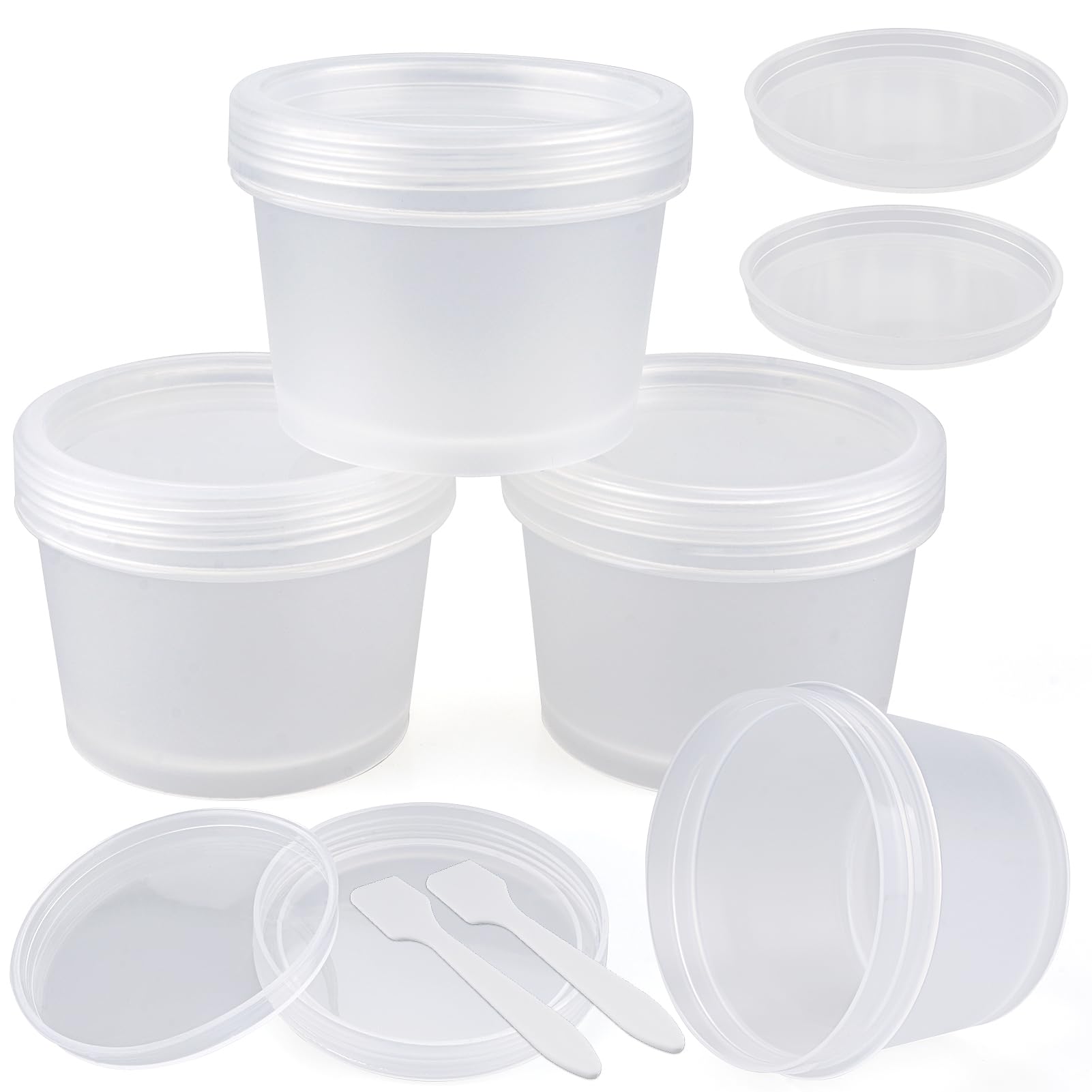 Cosywell Plastic Cream Jars 3.4oz/100ml Travel Containers for Toiletries Empty Cosmetic Pot Jars 4 Pieces Refillable TSA Approved Leak-proof Travel Size Accessories with Lids(Clear)