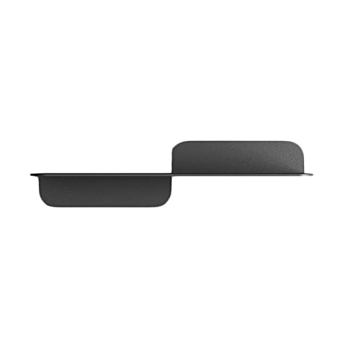 Nordic Style Wrought Iron Shelf on The Wall, Wall-Mounted Bookshelf, One-Word Storage Partition, Suitable for Living Room, Bedroom, Bathroom, Kitchen, Black
