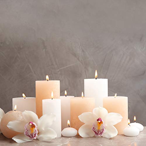 CocoSoy Scented Pillar Candles EcoAroma Natural Flower & Plant Fragrance Oils Aromatherapy & Home Scented , Organic Eco Wax 3' D x 6 " H Beautiful Marble Bamboo & Lily