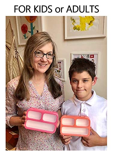 kinsho MINI Lunch-Box Snack Containers for Kids | SMALL Bento-Box Portion Container | Toddler Pre-School | Leak-proof Boxes for Work, Travel | Best for Adults Boys Girls | Pink Purple, Coral 3 pack