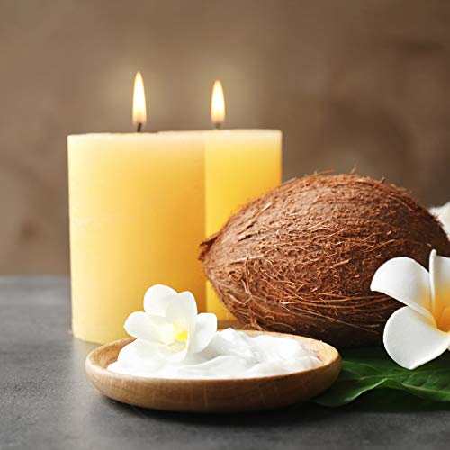 CocoSoy Scented Pillar Candles EcoAroma Natural Flower & Plant Fragrance Oils Aromatherapy & Home Scented , Organic Eco Wax 3' D x 6 " H Beautiful Marble Bamboo & Lily