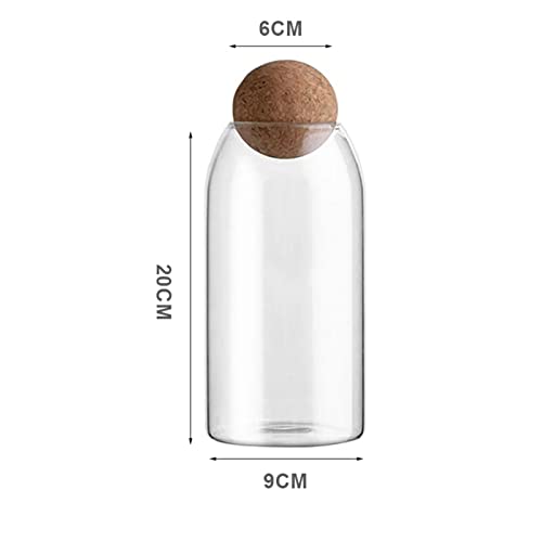 SPERKY Coffee Containers Clear Glass Storage Jar With Cork Lid Bottle Sealed Tank Tea Can Cereal Coffee Creative Decoration Airtight Canister Set