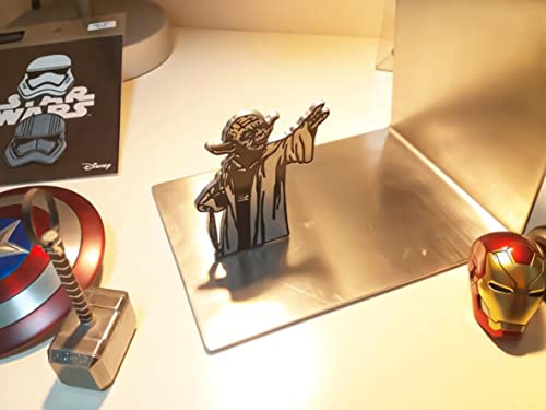 Master Yoda Force Metal Bookend, Double-Sided Printing Yoda Pattern, Creative Gift for Star War Lovers