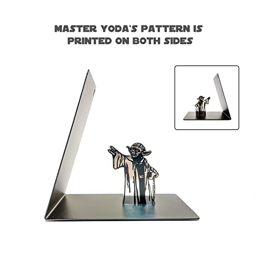 Master Yoda Force Metal Bookend, Double-Sided Printing Yoda Pattern, Creative Gift for Star War Lovers
