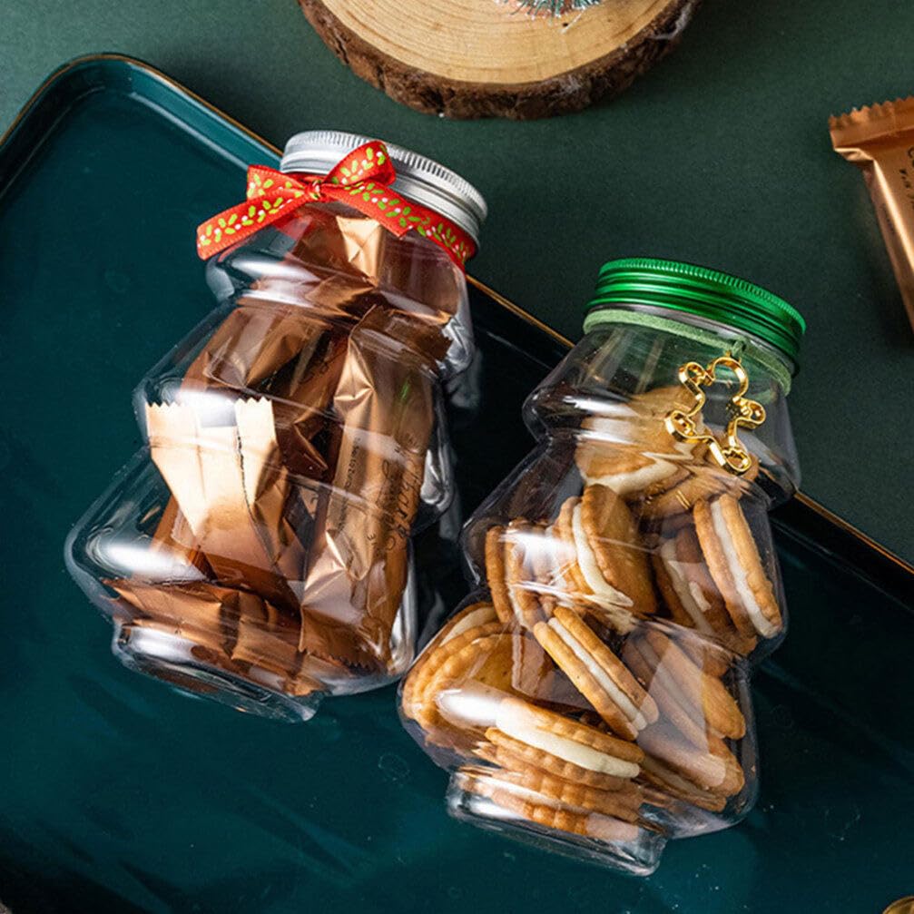 Alipis 6pcs Box Snack Candy Box Tress Shape Bottle Christmas Candy Bottles Chocolate Jar Cookie Bottle Christmas Tree Decorations Xmas Candy Holder Child Snack Box Plastic Tree Shape