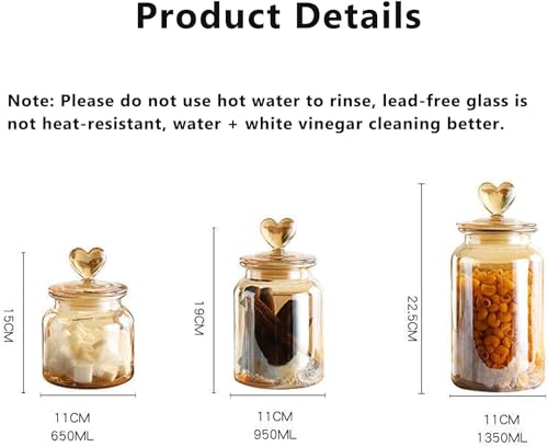 Glass Storage Jars - Clear Glass Candy Jar, Love Food Storage Pot For Cookies Snacks Dried Fruits And Nuts -grid-11 * 11 * 22.5cm (Color : Grid)