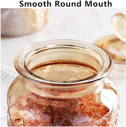 Glass Storage Jars - Clear Glass Candy Jar, Love Food Storage Pot For Cookies Snacks Dried Fruits And Nuts -grid-11 * 11 * 22.5cm (Color : Grid)