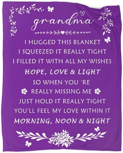 I Love You Grandma Gift Blanket Soft Throw Great Grandmother Gifts for Grandma Nana Gifts from Grandkids for Birthday Mothers Day Wrap Your Grandmother with Love and Inspirational Words 50" x 60"