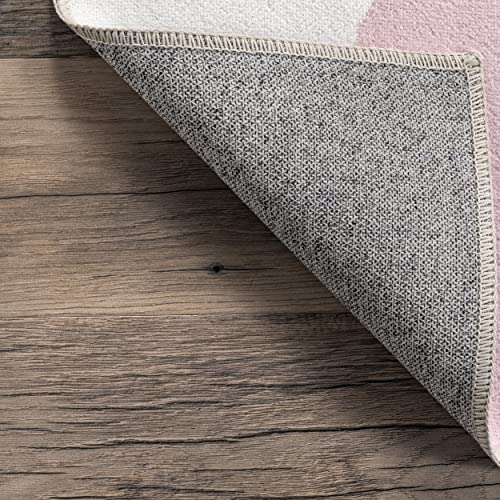 nuLOOM Lilia Machine Washable Kids Cloud Area Rug, 5' x 8', Pink