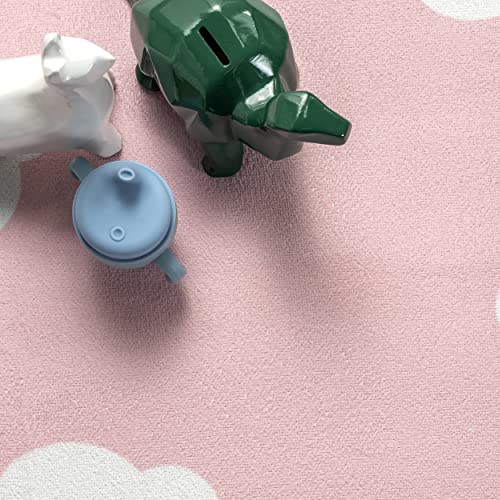 nuLOOM Lilia Machine Washable Kids Cloud Area Rug, 5' x 8', Pink