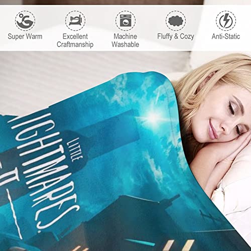 heshunxing Soft Throw Blanket Little Nightmares 2 Warm Fleece Blanket for Sofa Couch Living Room 50 inchx60 inch, White-style