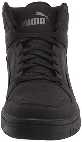 PUMA Mens Rebound Layup Sneaker, NUBUCK PUMA Mens Black-PUMA Mens Black-CASTLEROCK, 9.5