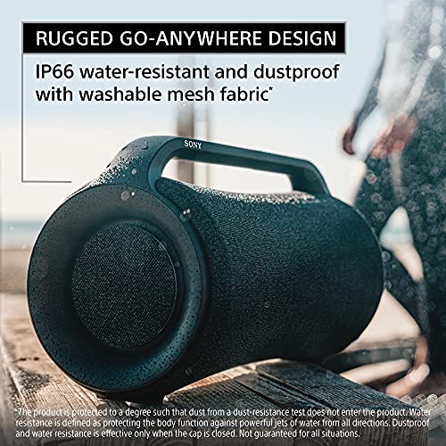 Sony SRS-XG500 X-Series Wireless Portable Bluetooth Boombox Party-Speaker with Big Powerful Sound, IP66 Water-resistant and Dustproof, 30 Hour-Battery, LED Ring Lighting, Speaker for Home and Outdoor