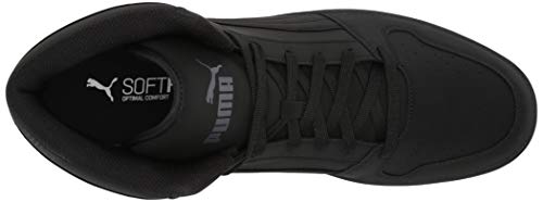 PUMA Mens Rebound Layup Sneaker, NUBUCK PUMA Mens Black-PUMA Mens Black-CASTLEROCK, 9.5