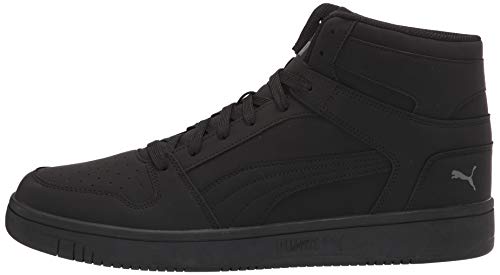 PUMA Mens Rebound Layup Sneaker, NUBUCK PUMA Mens Black-PUMA Mens Black-CASTLEROCK, 9.5